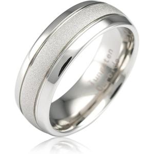 100S JEWELRY Silver Moon Stars Sun Spinner Tungsten Rings Distressed ...
